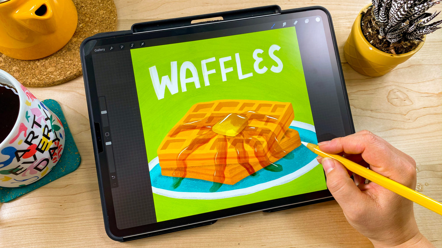How to Draw Waffles // Stay Home and Draw • Bardot Brush